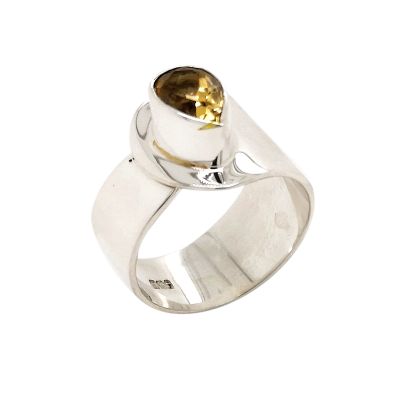 Citrine & Silver Adj Ring – The Oracle Shop