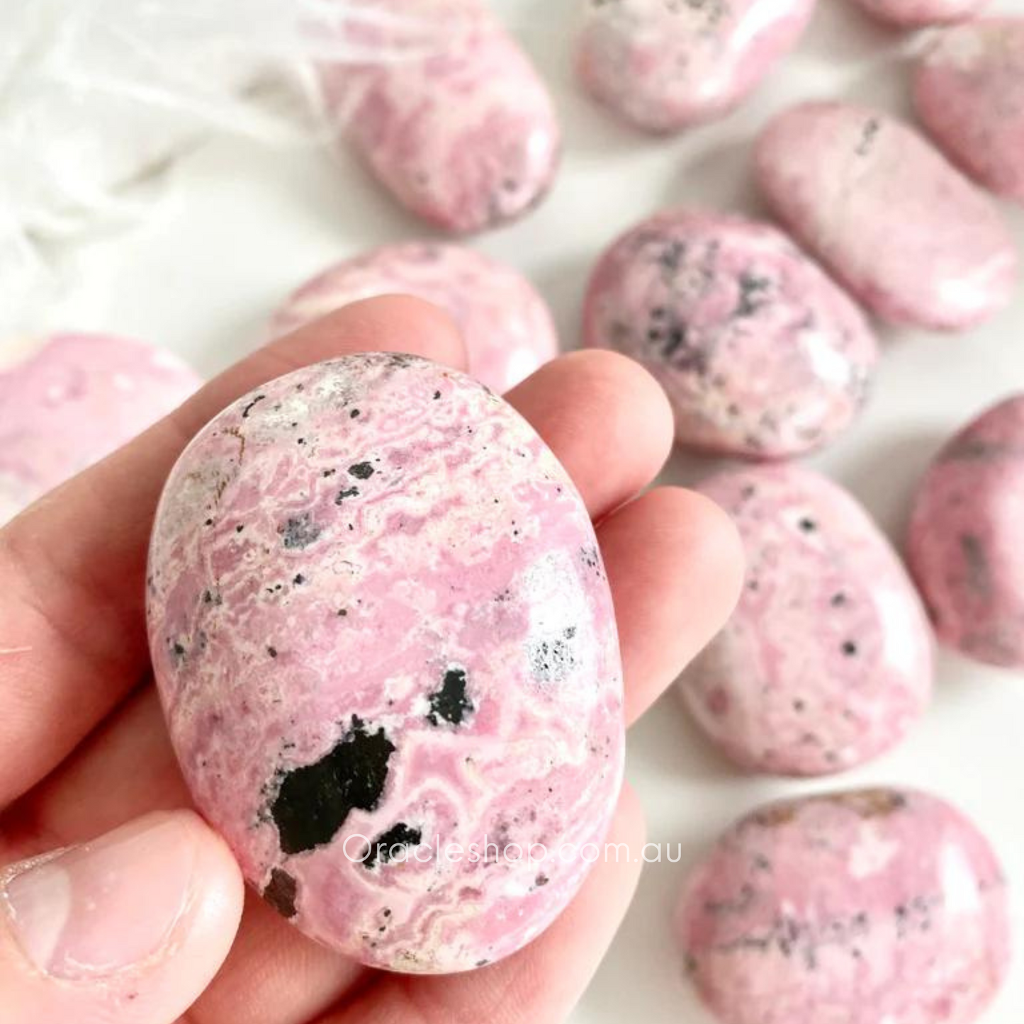 Peruvian Rhodonite Tumbled Crystal – The Oracle Shop